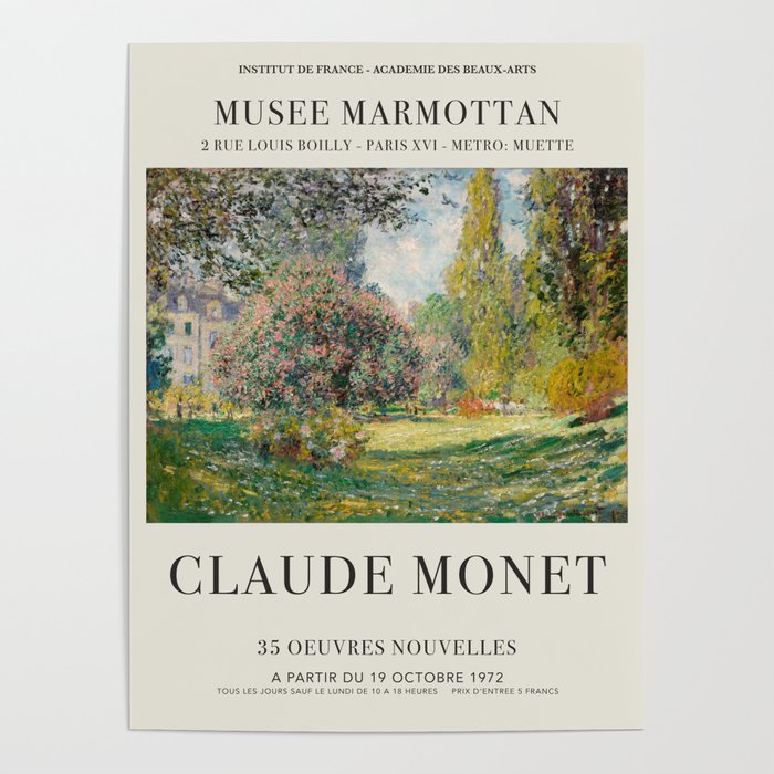 Beige Pastel Claude Monet Vintage Exhibition Gallery Poster by Lewska ...