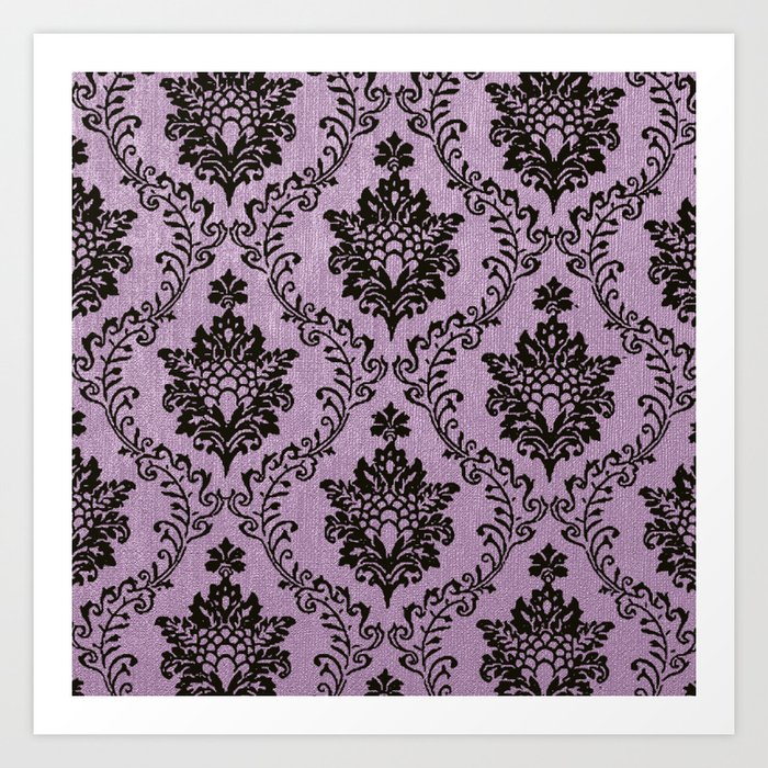 Pink And Black Damask Background
