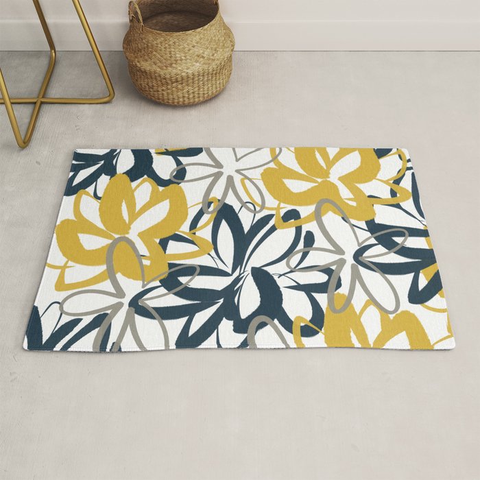 light yellow patterned rug