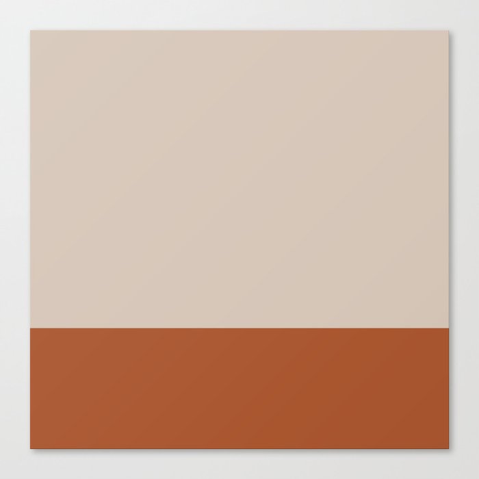 Minimalist Solid Color Block 1 in Putty and Clay Canvas Print by ...