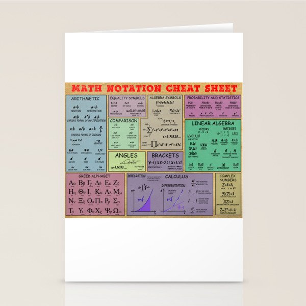Mathematics Notation Cheat Sheet Stationery Cards by Lilyas20 | Society6 Mathematics Notation Cheat Sheet Stationery Cards by Lilyas20 | Society6