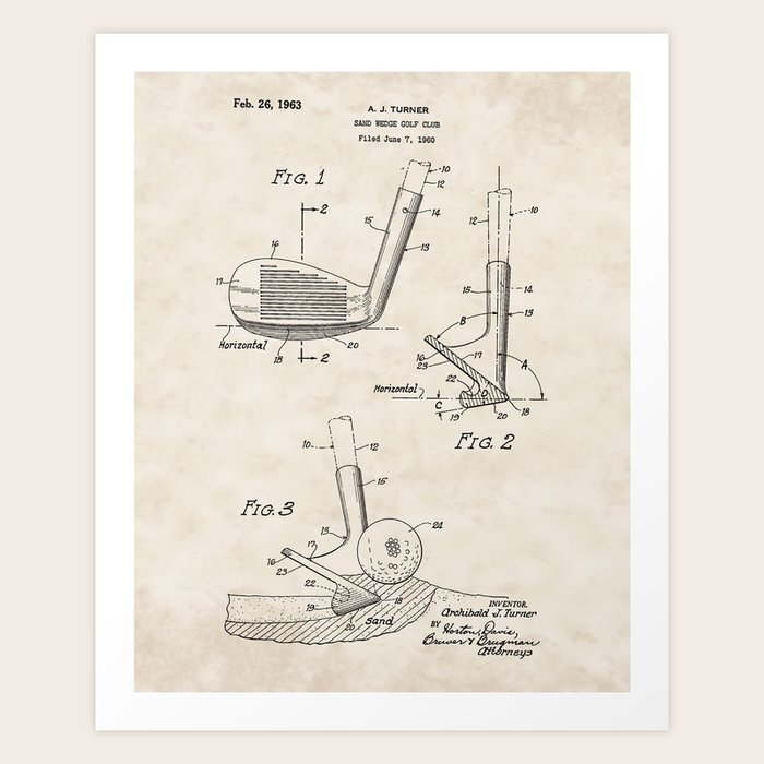 Vintage Golf Club Drawing