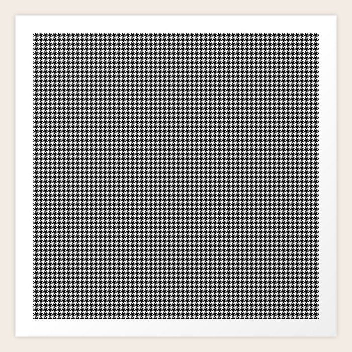 Classic Vintage Black and White Houndstooth Pattern Art Print by ...