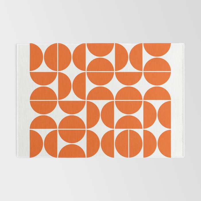 orange geometric pattern rug