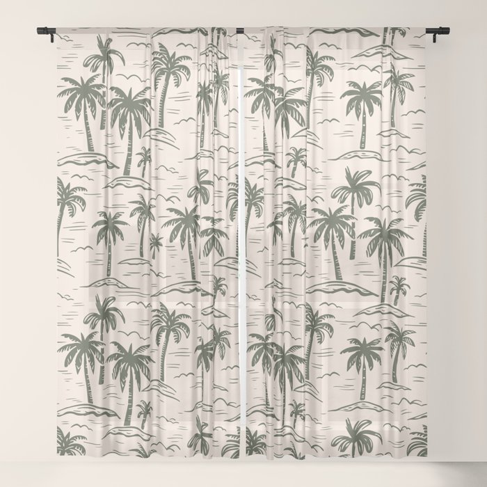 palm tree pattern credenza