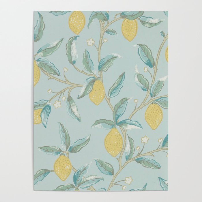 William Morris Lemon Fruit Tree Wedgewood Poster by Archipelago | Society6 William Morris Lemon Fruit Tree Wedgewood Poster by Archipelago | Society6