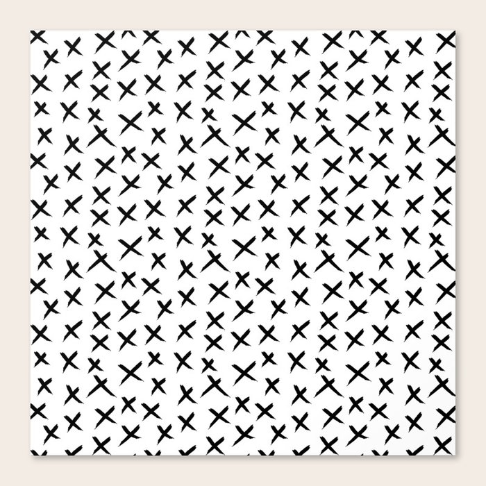 X Pattern - Original Black on White Canvas Print - The Zedign House Art ...