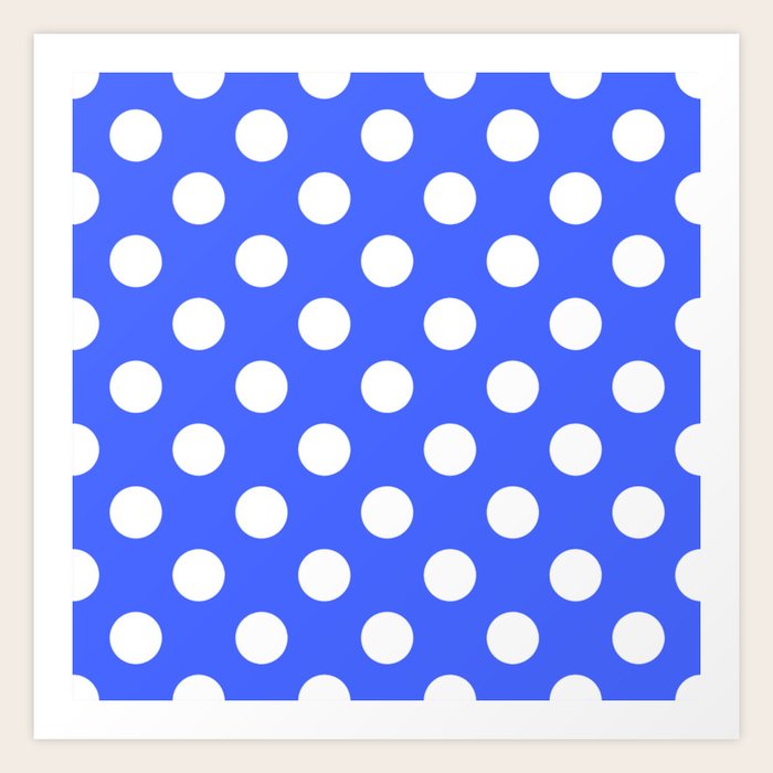 Royal Blue And White Polka Dot Background