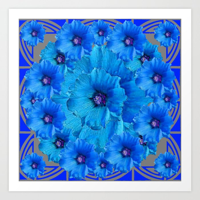 Blue Hollyhock Flowers