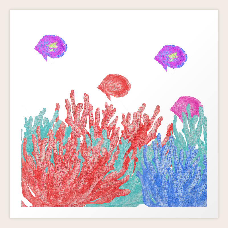 Art & Collectibles Prints Colorful Ocean Coral Reef Art Print 8x8 etna ...