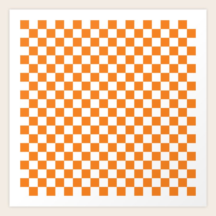 Orange Checkerboard Pattern Art Print by CoolFunAwesomeTime | Society6