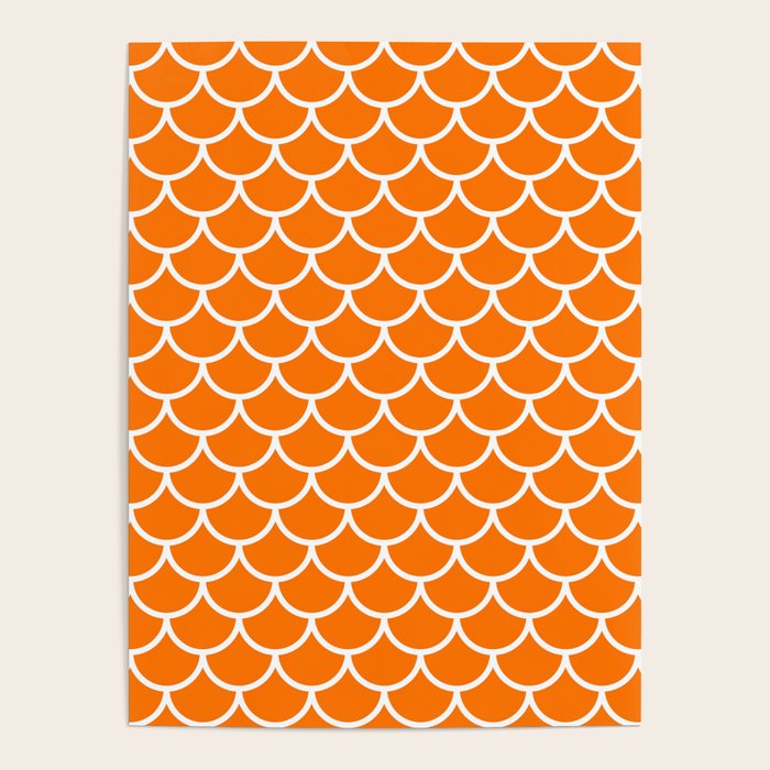 Orange fish scales pattern Poster by SEAFOAM12 | Society6