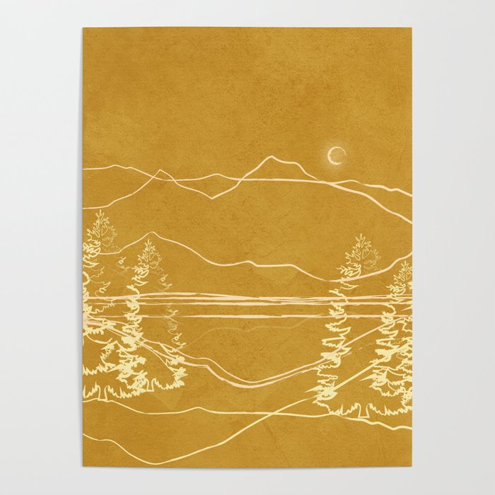 Minimalist Landscape Line Art I Poster by Nadja | Society6