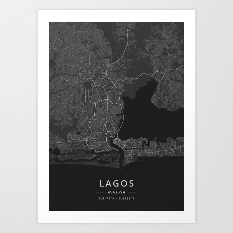 Lagos Map Print,Nigeria,City Map Art,Street Name,DIGITAL DOWNLOAD ...