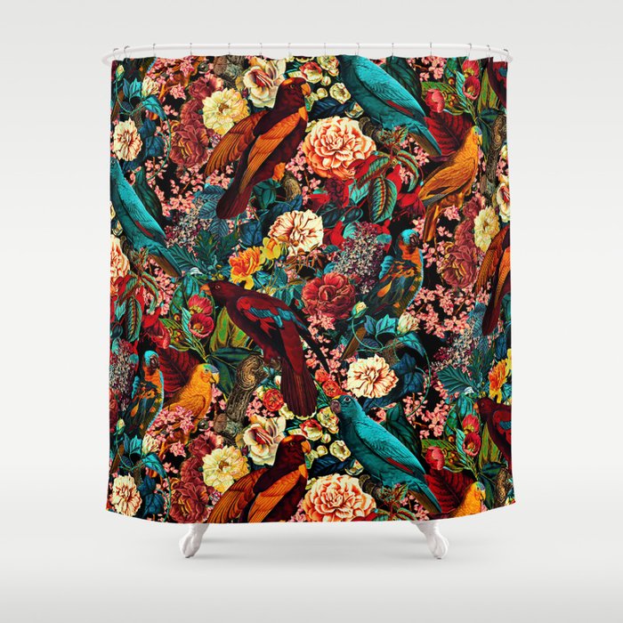 Floral And Birds Xvii Shower Curtain By Burcu Korkmazyurek Society6
