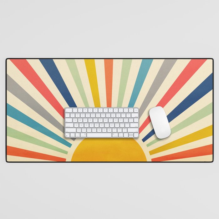 Sun Retro Art III Desk Mat by Nadja | Society6