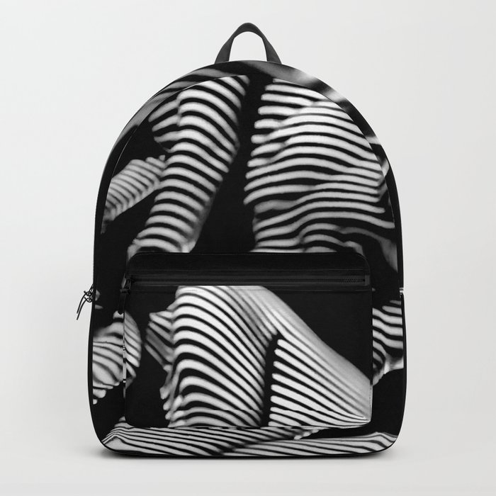 8416 Kma Bw Fine Art Nude Woman Toes Striped Foot Up Backpack By Chris