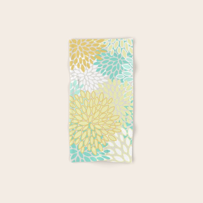 mint green patterned towels