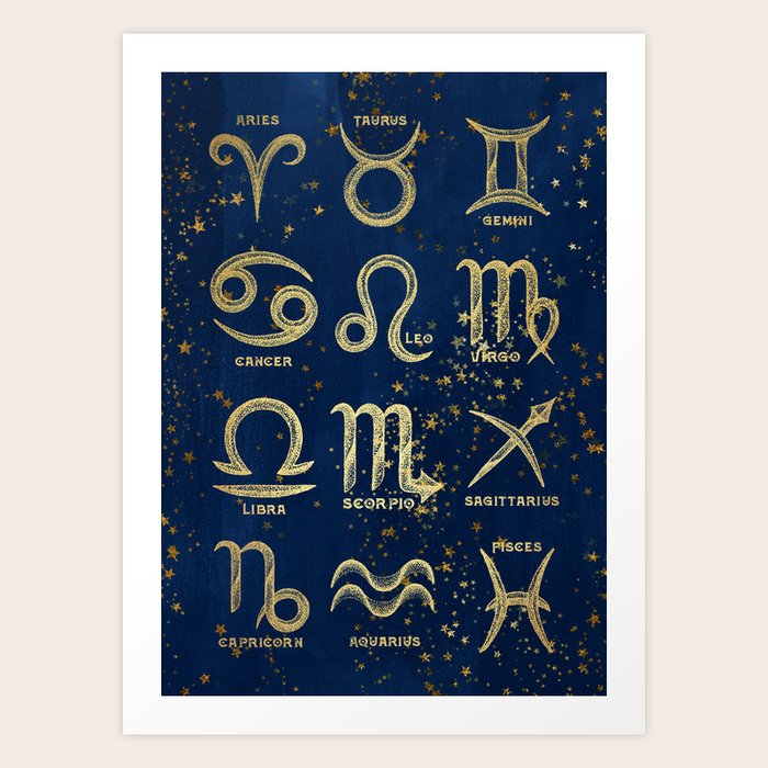 The 12 Zodiac Signs Art Print by Nature Magick | Society6