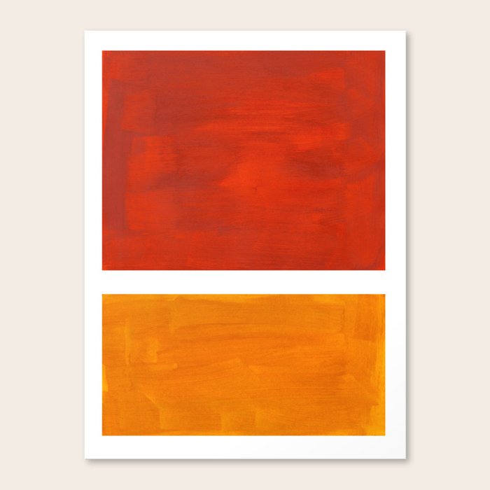 Burnt Orange Yellow Ochre Mid Century Modern Abstract Minimalist Rothko ...