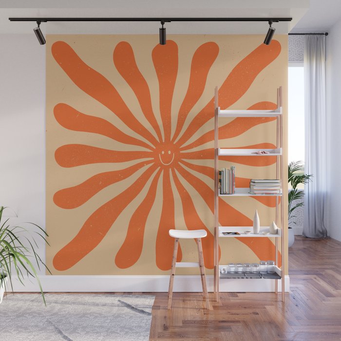 orange wall mural