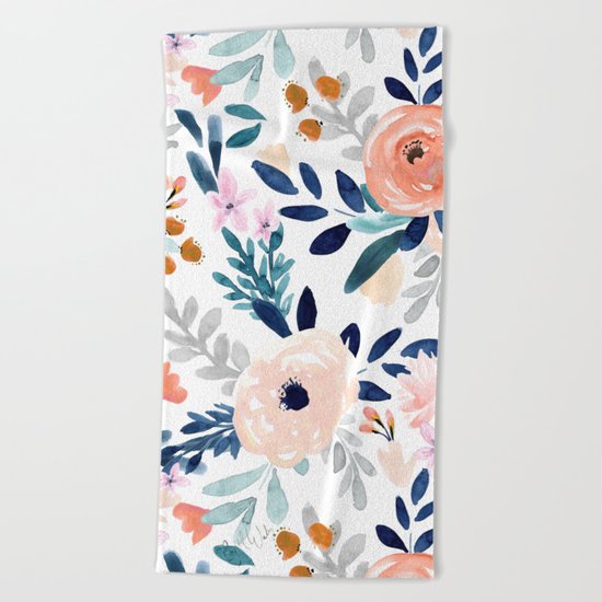 Beach Towel Delicate Floral Bathroom Home & Living etna.com.pe