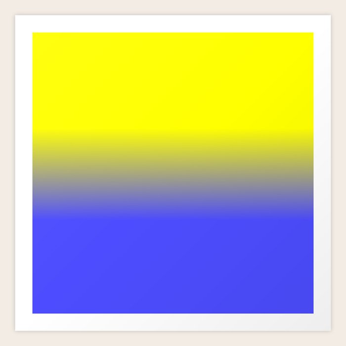 Neon Yellow and Neon Blue Ombré Shade Color Fade Art Print by PodArtist ...