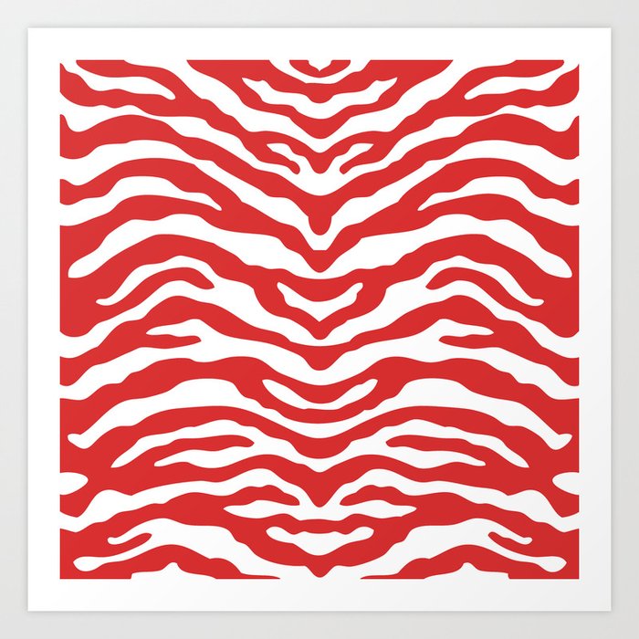 Red And White Zebra Print