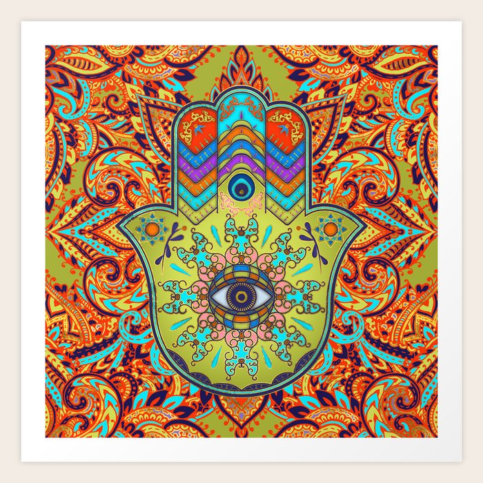 Colorful Hamsa Hand Art