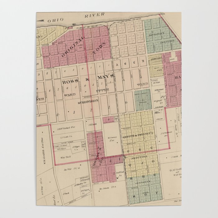 Vintage Map of Owensboro KY (1876) Poster by BravuraMedia | Society6 Vintage Map of Owensboro KY (1876) Poster by BravuraMedia | Society6