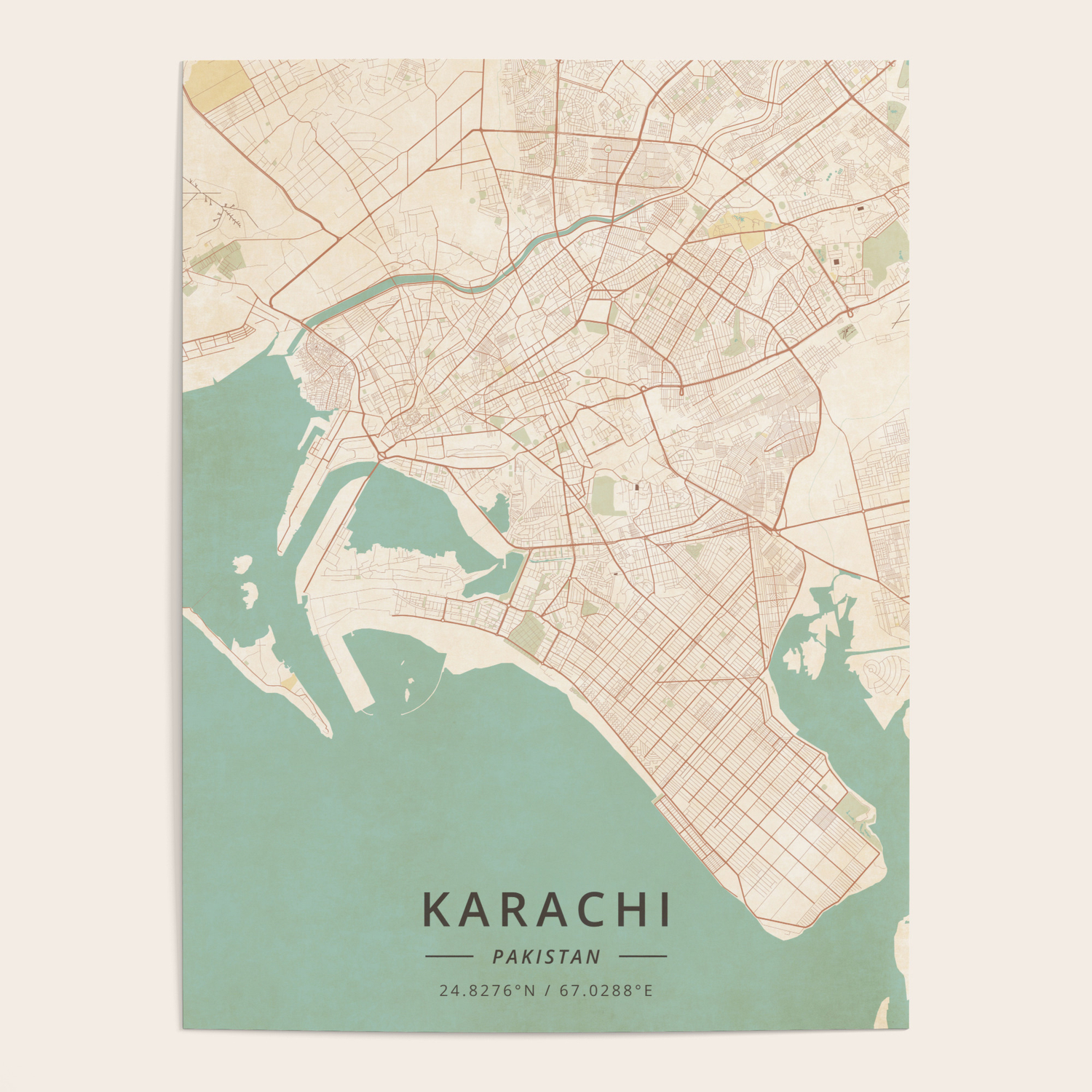 Prints map of Karachi Pakistan Karachi map art map poster Karachi map ...