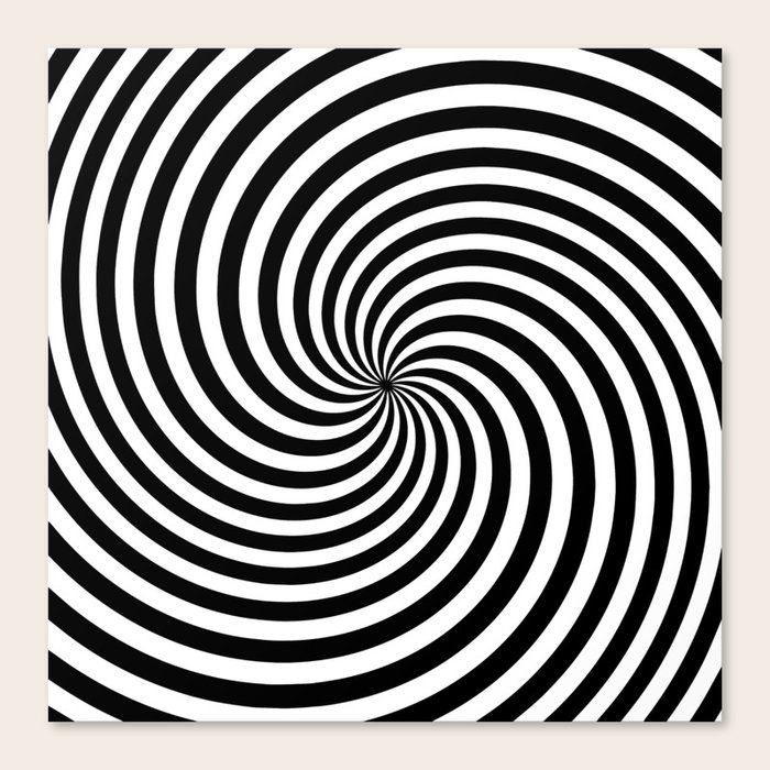 Black And White Op Art Spiral Canvas Print by LebensARTdesign | Society6