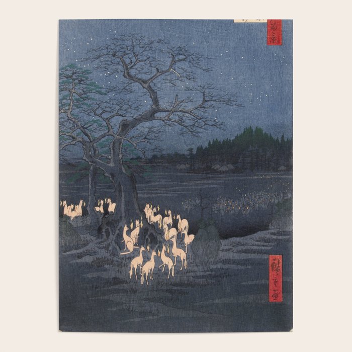 Utagawa Hiroshige - New Year's Eve Foxfires at the Changing Tree Poster ...