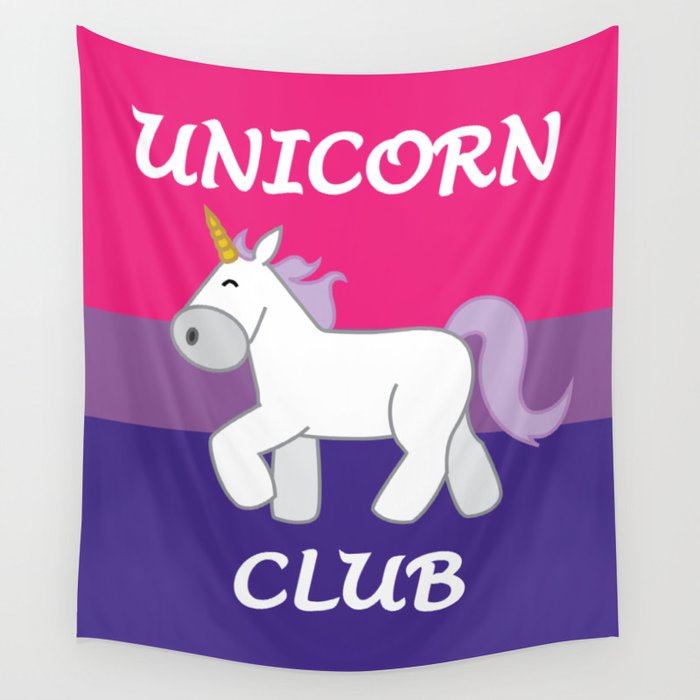 Bi Pride Flag Unicorn Wall Tapestry By The Unicorn Club Society6