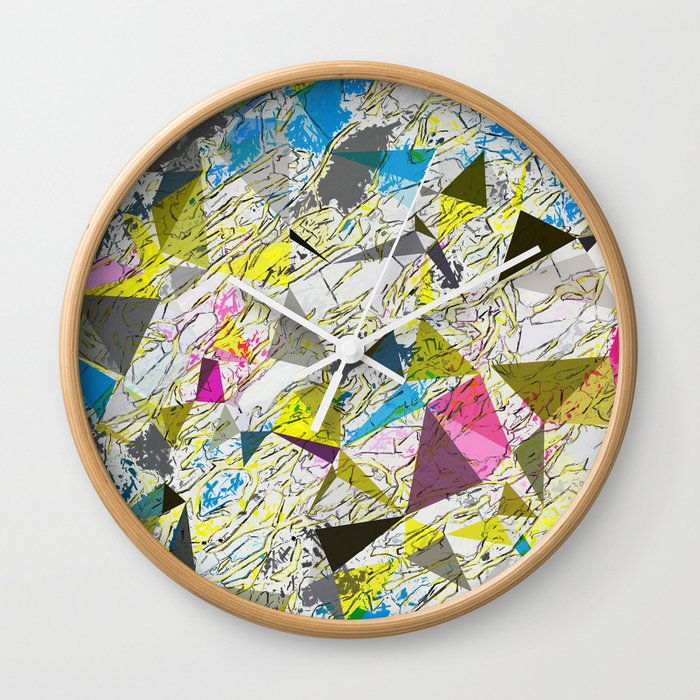 psychedelic geometric triangle polygon pattern abstract in yellow blue ...