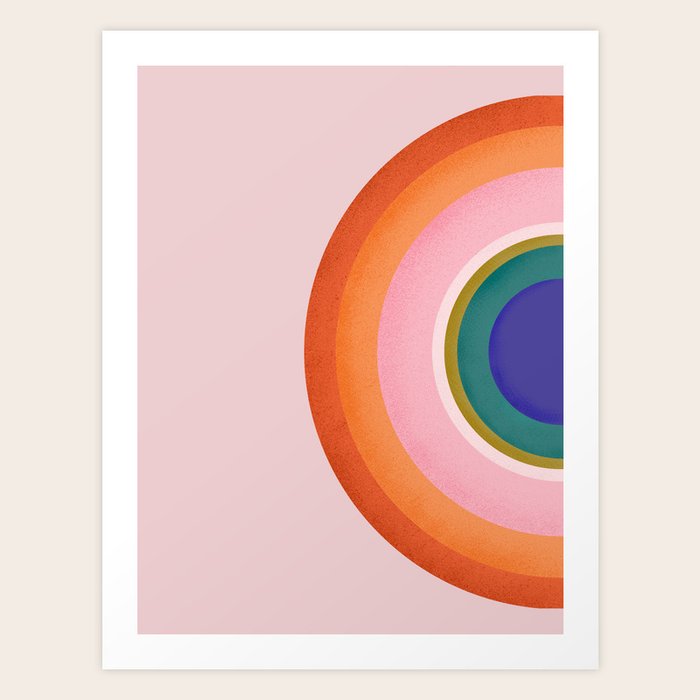 Colorful Half Circle Art Print by showmemars | Society6