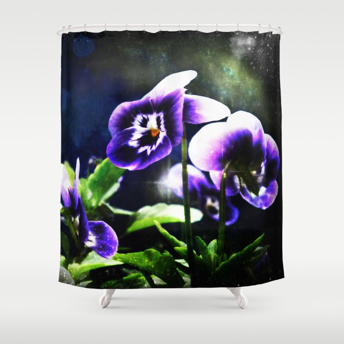 Violet Johnny Jump Ups And Stars Shower Curtain By Minx267 Society6