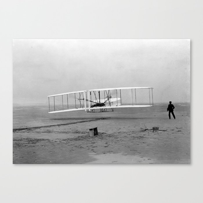 The Wright Brothers First Powered Flight at Kitty Hawk Canvas Print by ...
