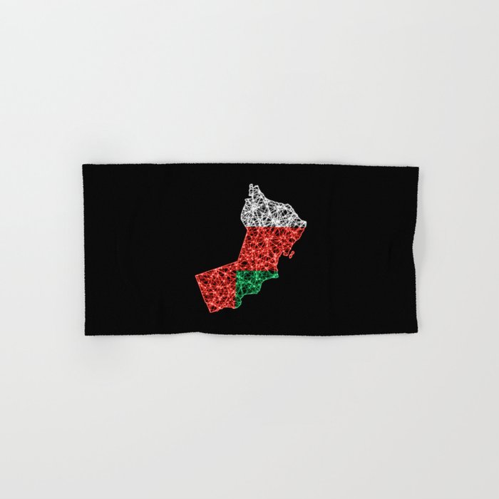 Map of Oman, Polygonal mesh line map, flag map Hand & Bath Towel by ... Map of Oman, Polygonal mesh line map, flag map Hand & Bath Towel by ...