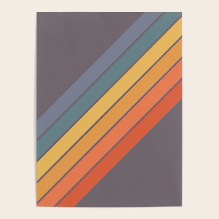 Baramba - Classic 70s Style Retro Stripes Poster by AlphaOmega | Society6