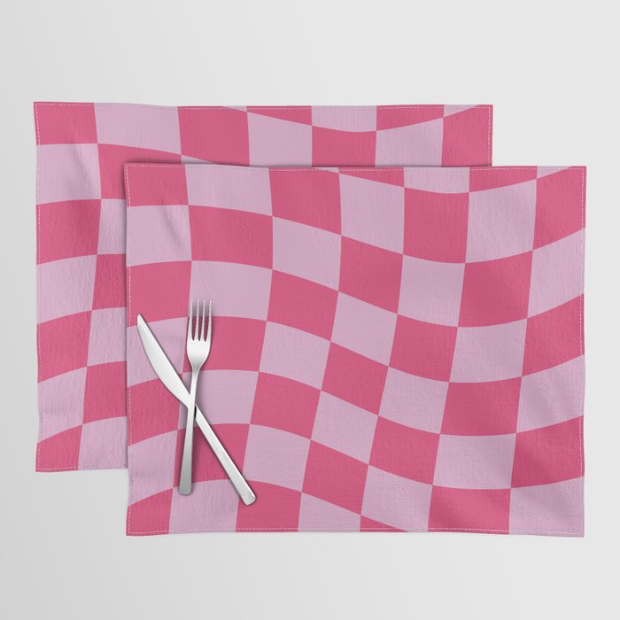 wavy checkered pattern pink