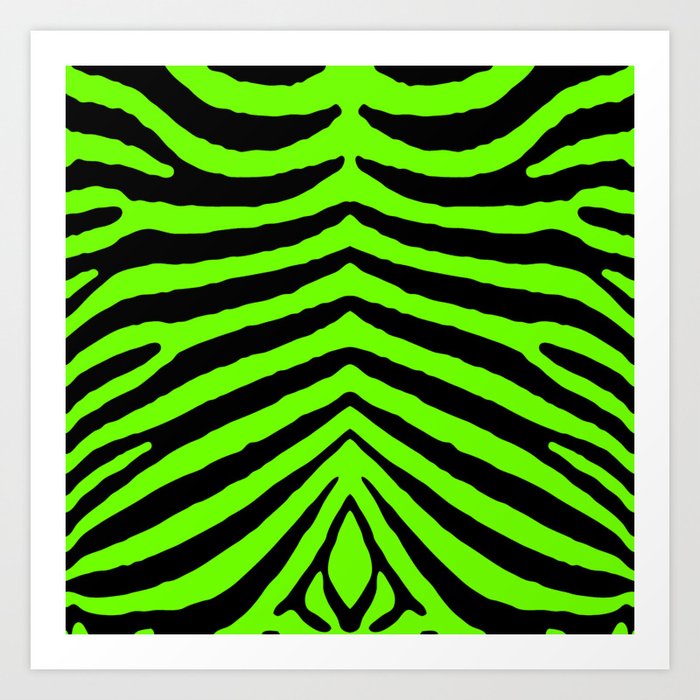 Lime Green Zebra Print Room