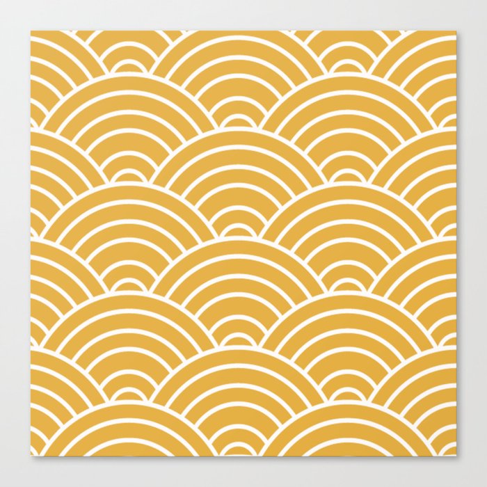 Sunshine Yellow Wave Pattern Canvas Print by Rose Gold | Society6