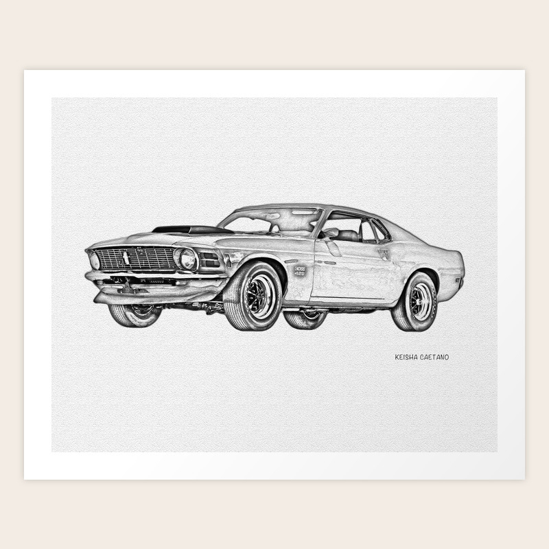 Mustang Side Drawing