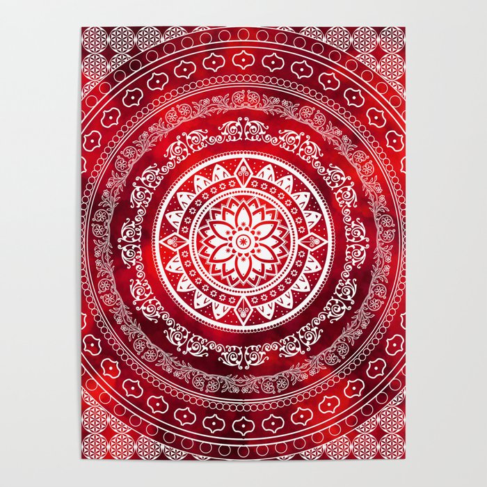 Mandala Scarlet Destiny Spiritual Zen Bohemian Hippie Yoga Mantra ...