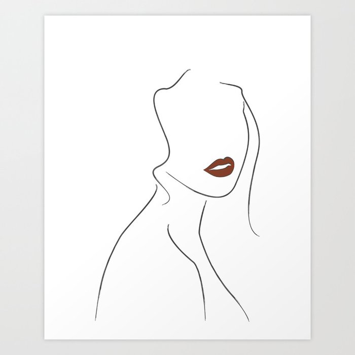 Lip Outline Drawing