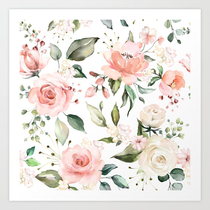 watercolor flower pattern background