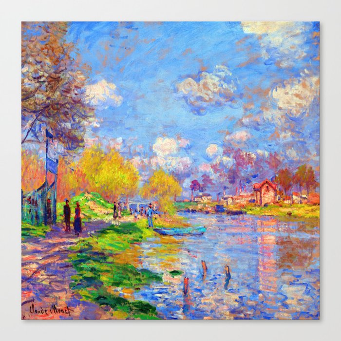 Claude Monet Spring on the Seine Canvas Print by Jon Baran | Society6