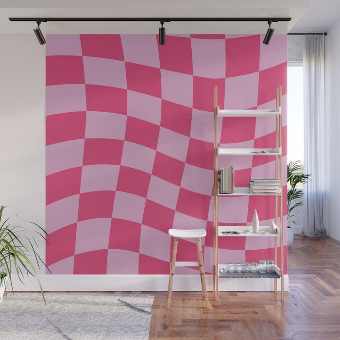 wavy checkered pattern pink