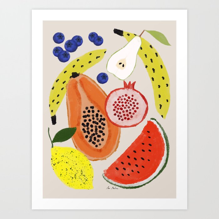 Acrylic Fruits Art Print by El buen limon | Society6